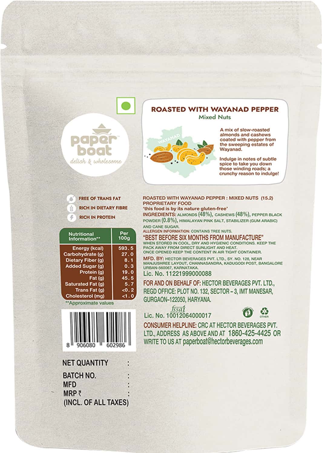 Buy PAPER BOAT ROASTED NUTS WITH WAYANAD PEPPER - MIXED NUTS 100G ...
