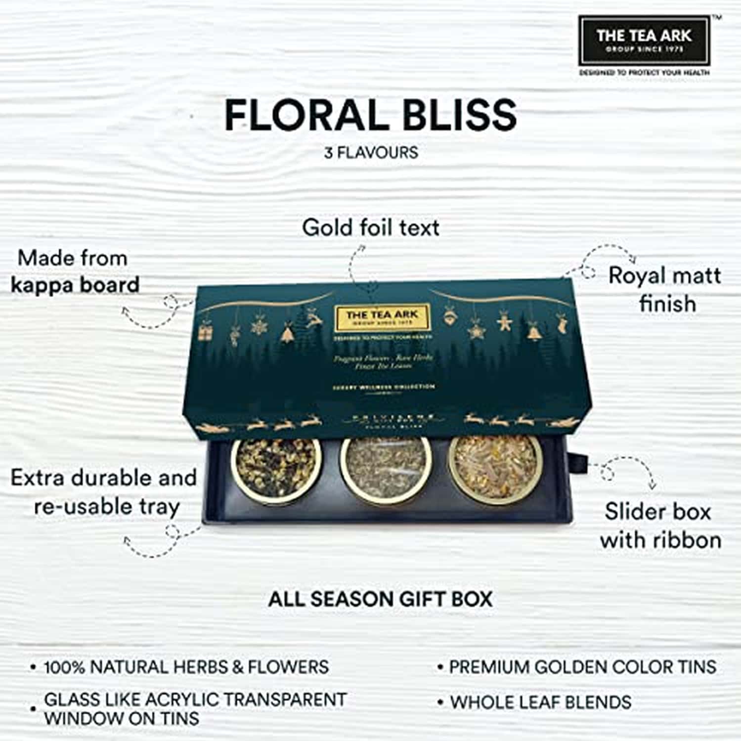 Buy THE TEA ARK FLORAL BLISS CHRISTMAS TEA GIFT SET | 3 DIFFERENT TYPES ...