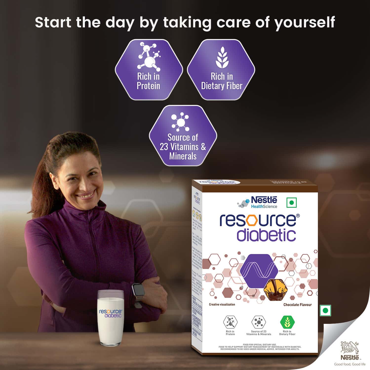 Buy NESTLE RESOURCE DIABETIC CHOCOLATE FLAVOUR PROTEIN POWDER BOX OF ...