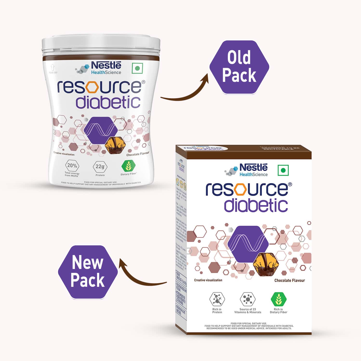 Buy NESTLE RESOURCE DIABETIC CHOCOLATE FLAVOUR PROTEIN POWDER BOX OF ...