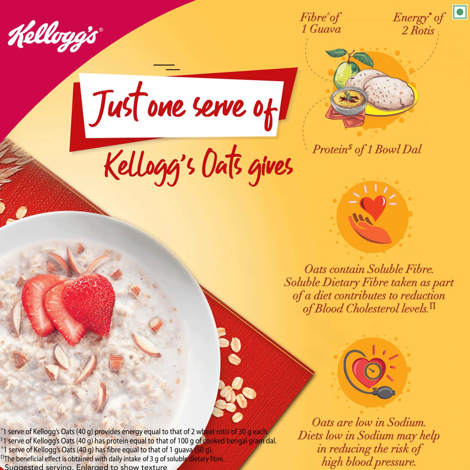 Buy KELLOGG'S OATS TRUSTED BY NUTRITIONISTS 900G POUCH Online & Get ...