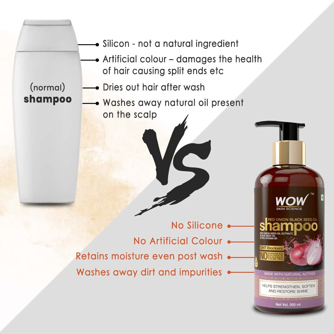 Buy Wow Skin Science Red Onion Black Seed Oil Shampoo - 500ml Online at ...