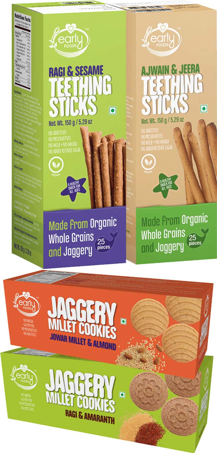Buy EARLY FOODS ASSORTED PACK OF 4 ORGANIC KIDS SNACKS (MILLET & AJWAIN ...