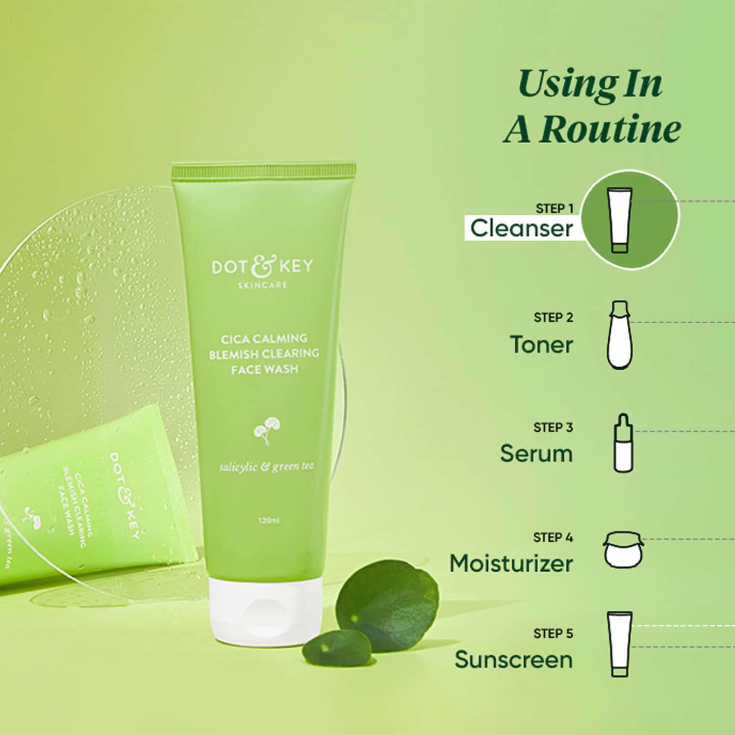 Buy DOT & KEY CICA CALMING BLEMISH CLEARING FACE WASH 120ML Online ...