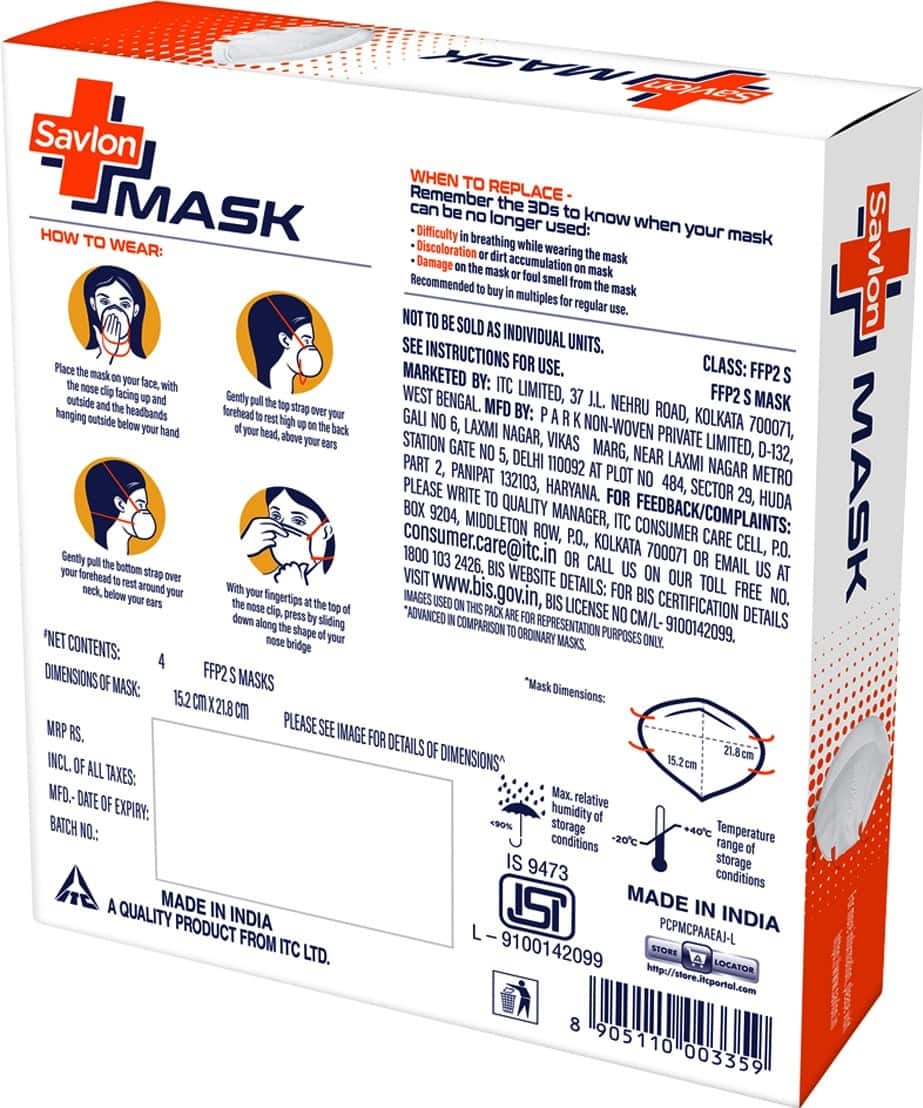 Buy SAVLON MASK - PACK OF 4 Online & Get Upto 60% OFF at PharmEasy