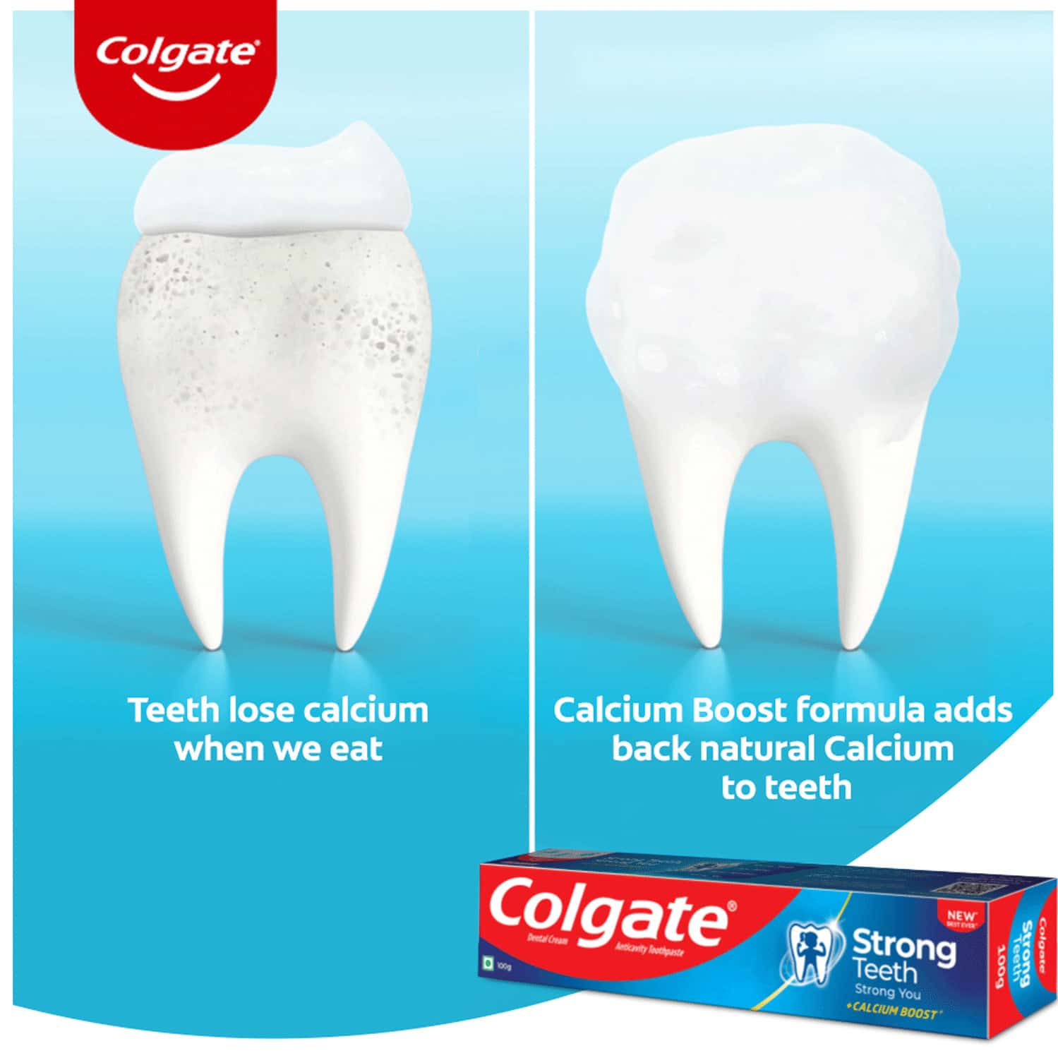 Buy COLGATE STRONG TEETH CAVITY PROTECTION WITH CALCIUM BOOST INDIA'S ...