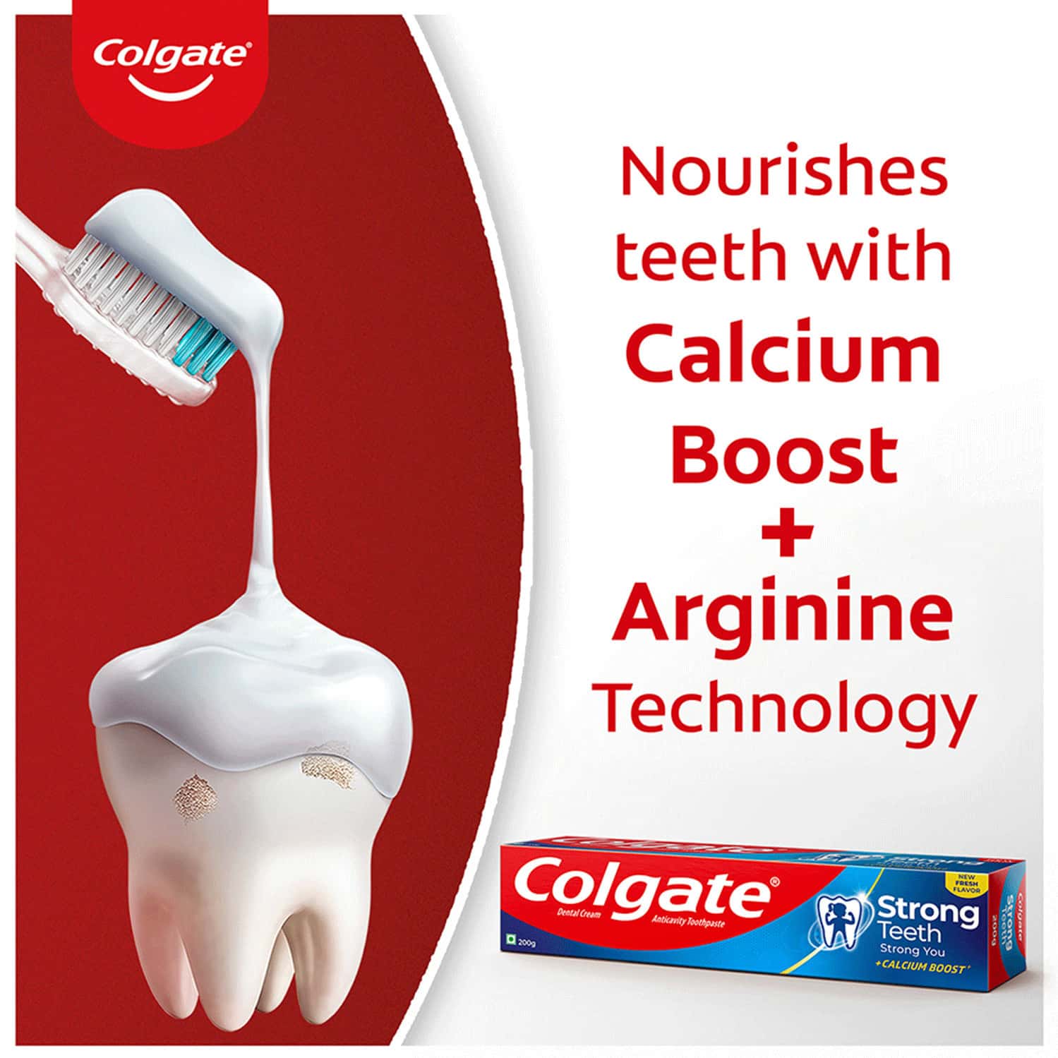 Buy COLGATE STRONG TEETH CAVITY PROTECTION WITH CALCIUM BOOST INDIA'S ...