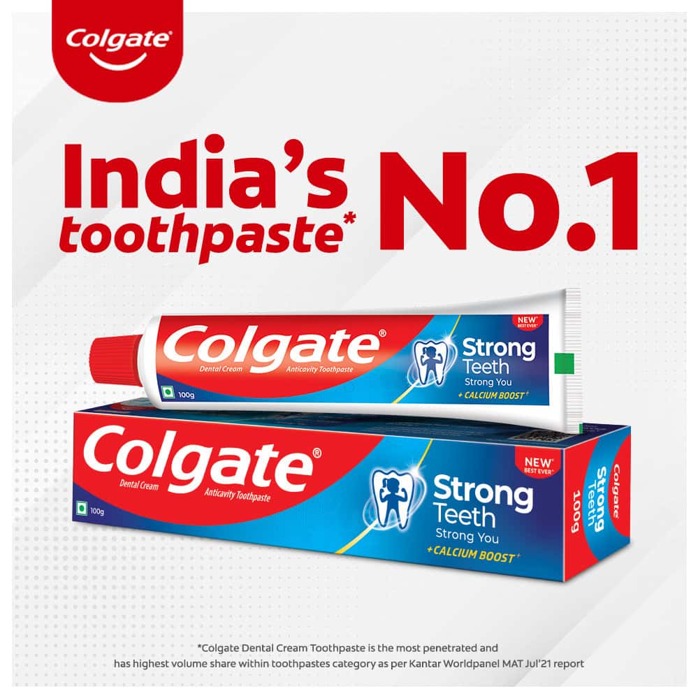 Buy COLGATE STRONG TEETH CAVITY PROTECTION WITH CALCIUM BOOST, INDIA'S ...