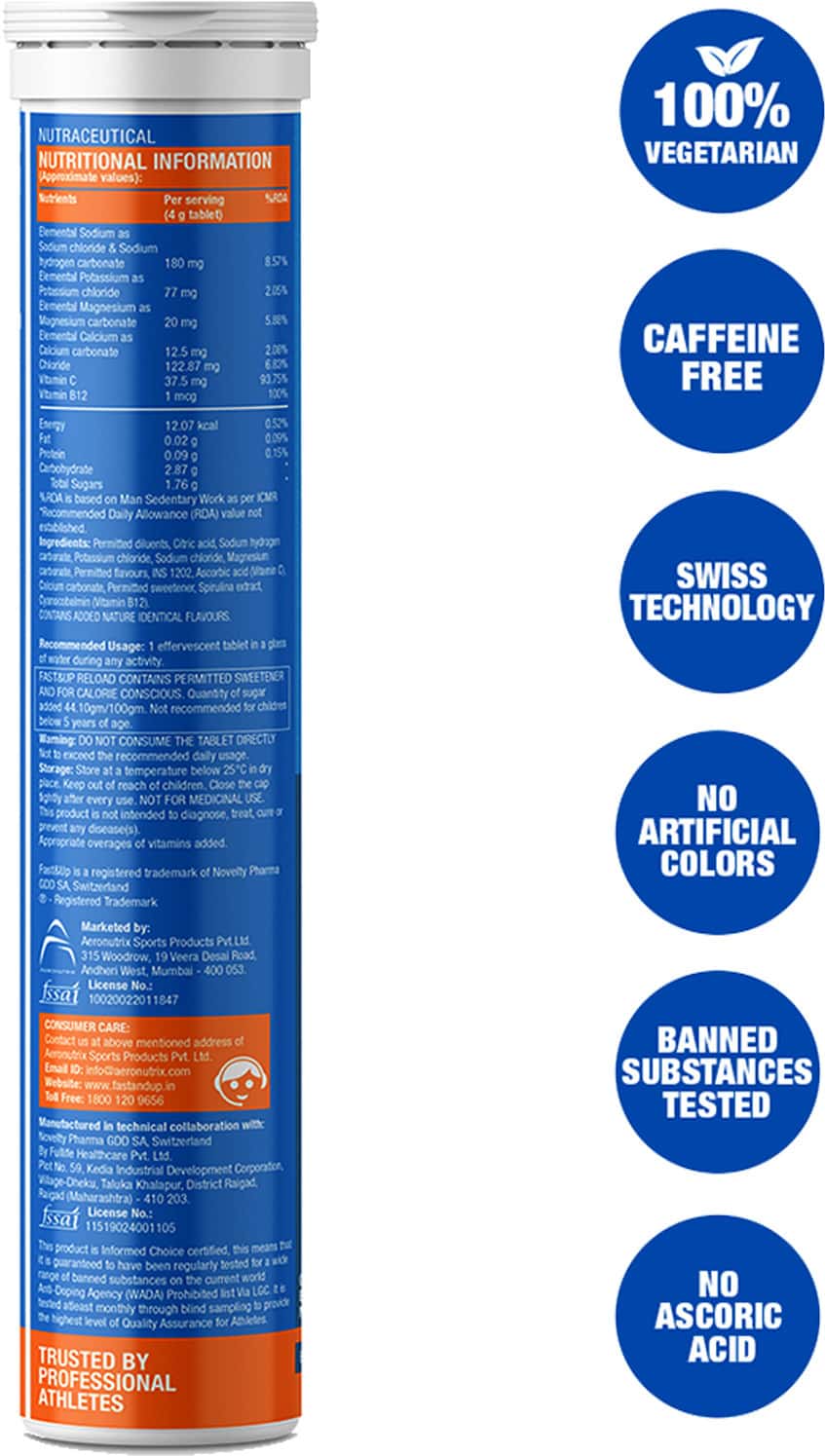 Buy FAST&UP RELOAD HYDRATION & ENERGY DRINK WITH ELECTROLYTES- 20 ...