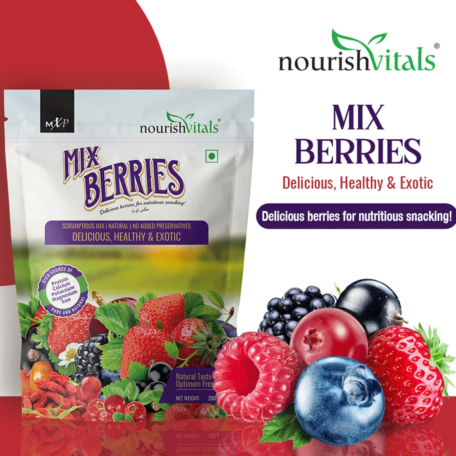 Buy NOURISHVITALS HEALTHY MUNCHING COMBO | MIX BERRIES + CALIFORNIA ...