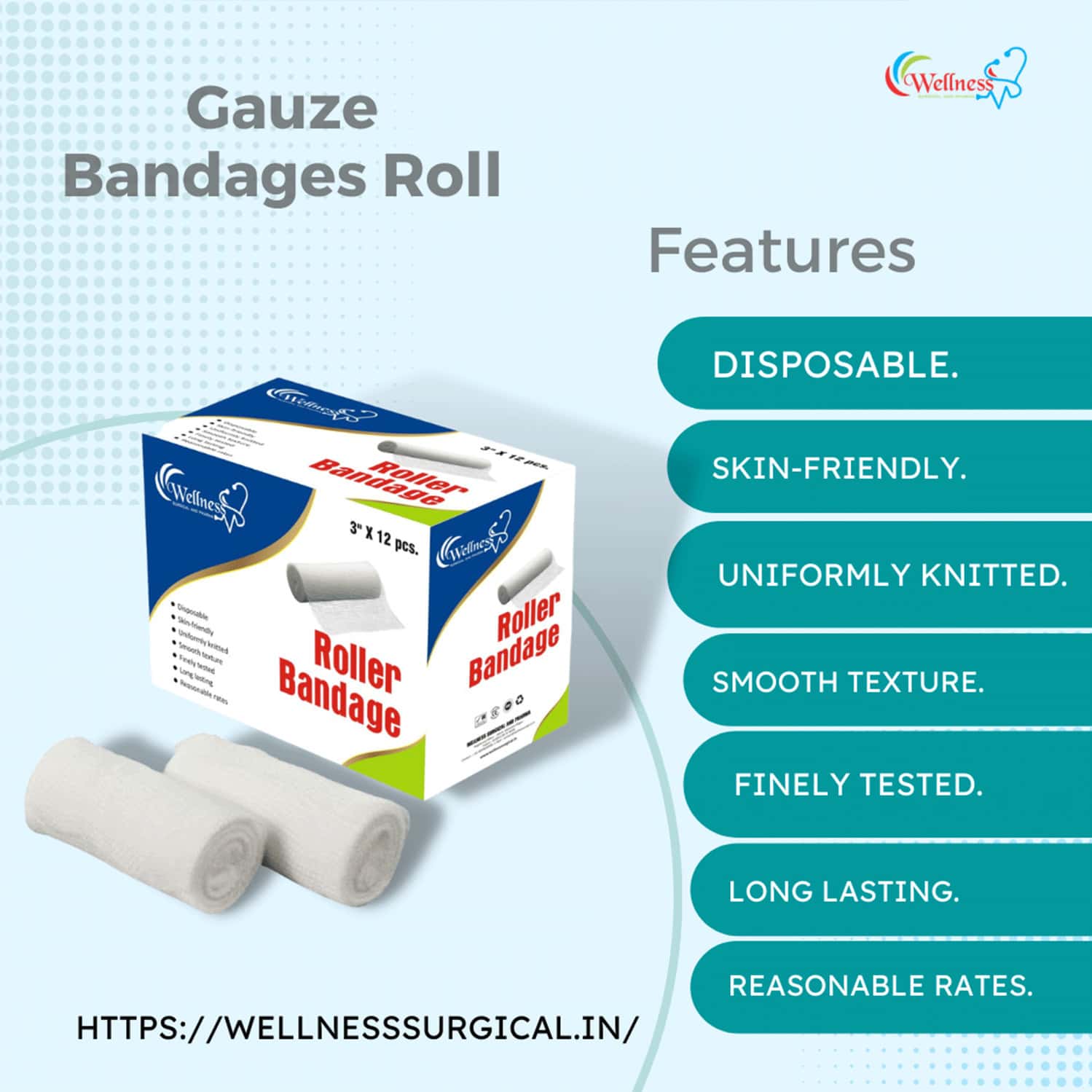 Buy WELLNESS SURGICAL ROLLER BANDAGE 15 CM * 3 MTS Online & Get Upto 60 ...