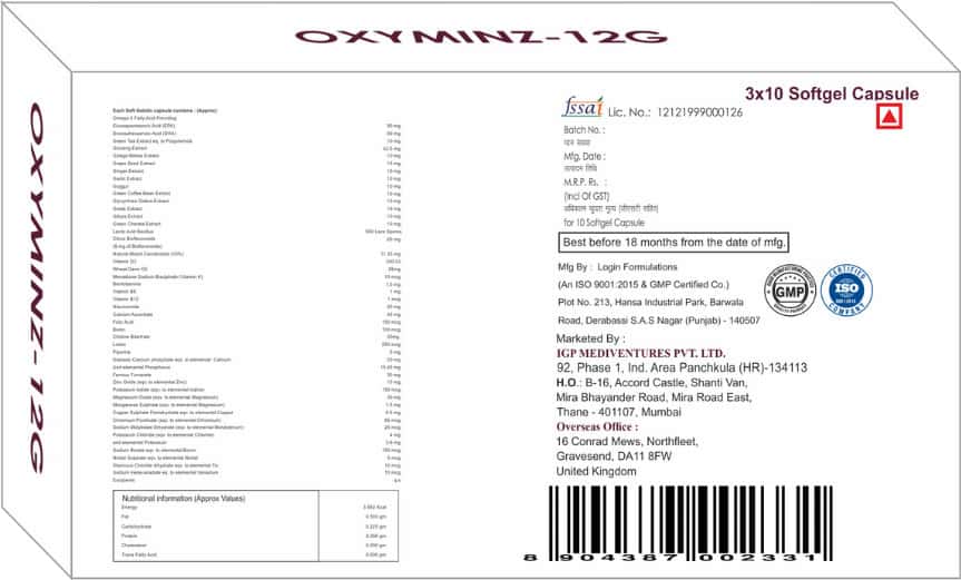 Buy OXYMINZ-12G MULTIVITAMIN, MULTIMINERAL CAPSULES WITH 12 NATURAL ...