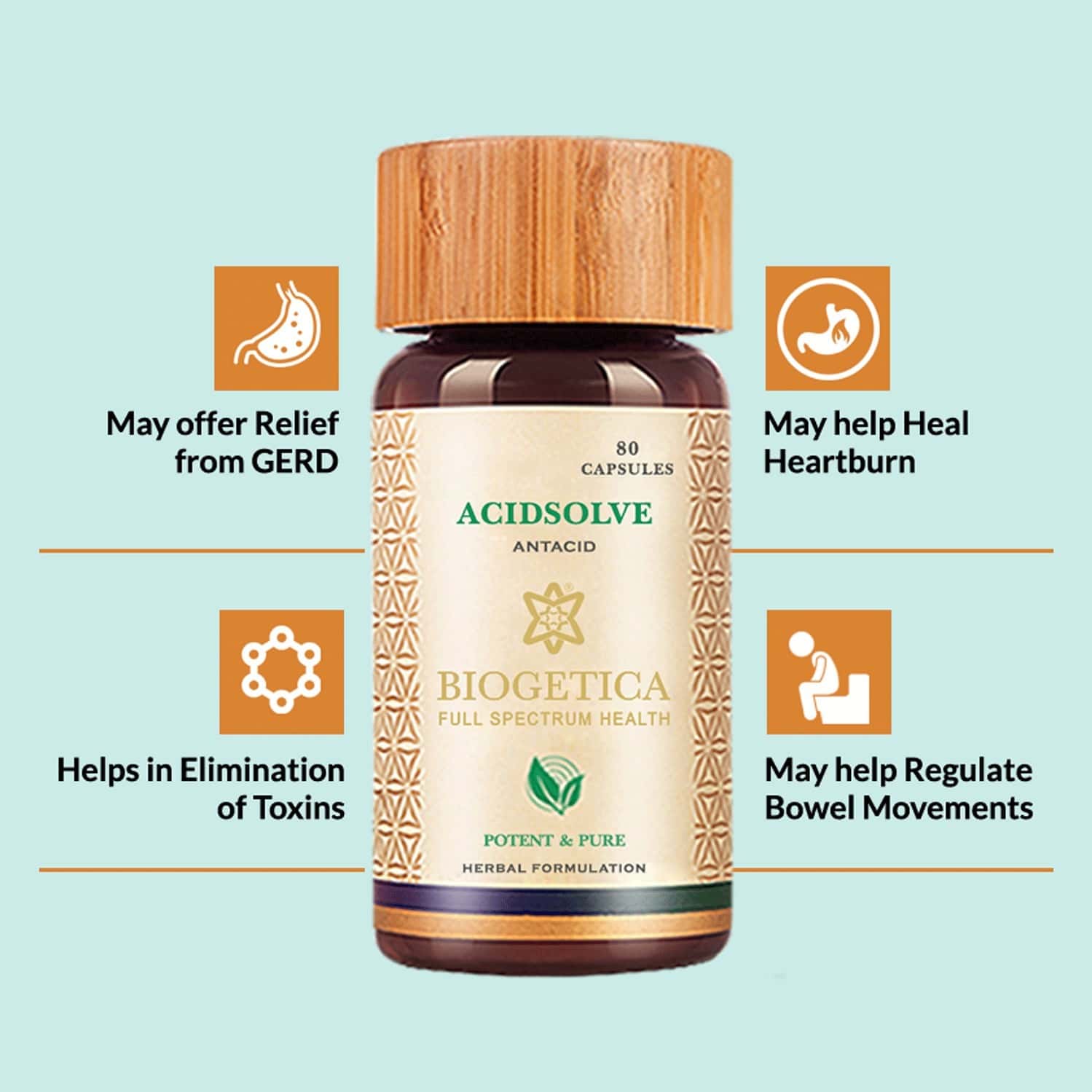 Buy BIOGETICA ACIDSOLVE (ANTACID PRO DIGESTION) 80 CAPSULES Online ...