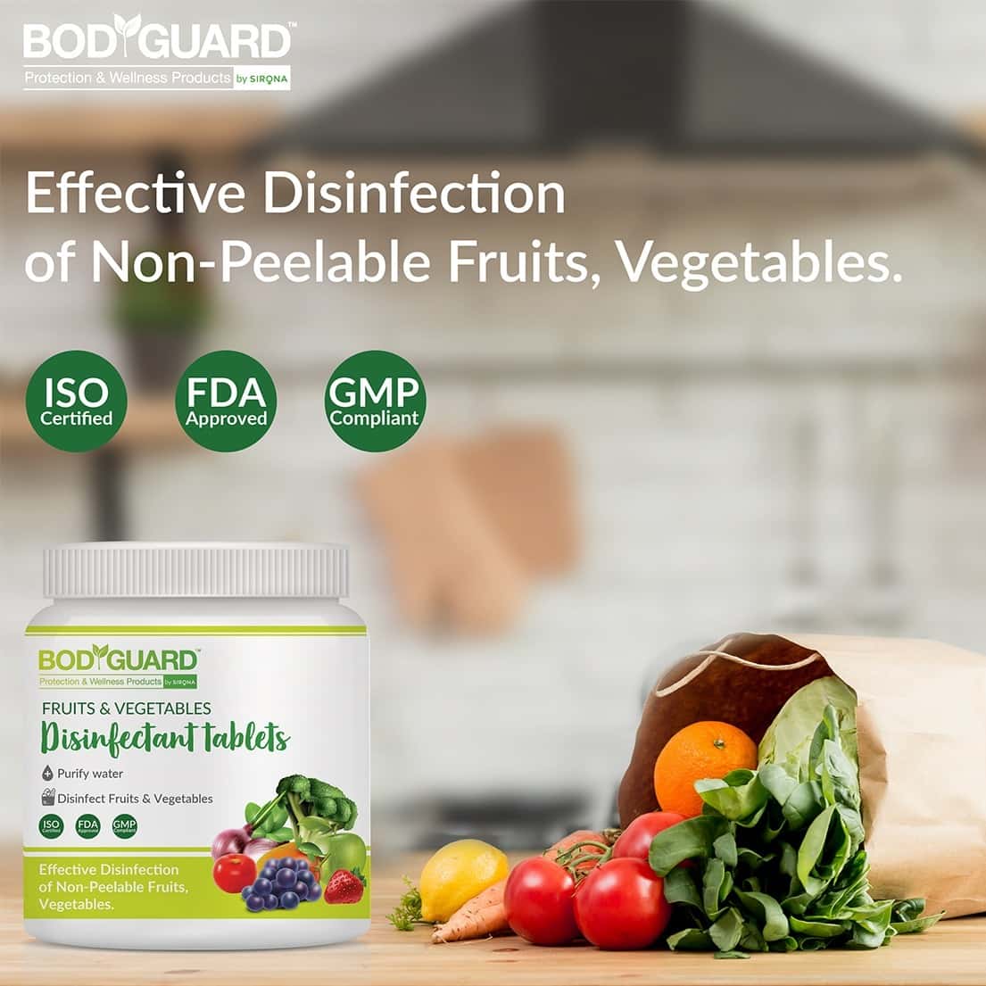 Buy BODYGUARD VEGETABLES DISINFECTANT TABLETS BOTTLE OF 50 Online & Get ...