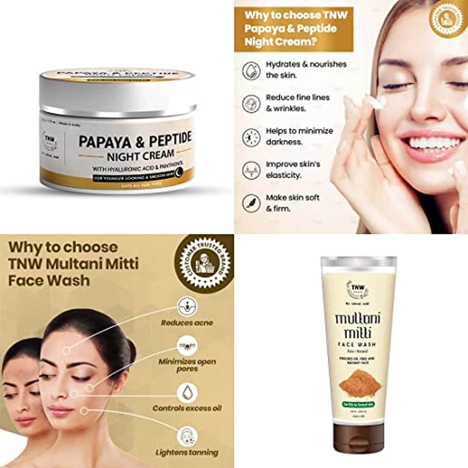 Buy TNW-THE NATURAL WASH COMBO WITH PAPAYA & PEPTIDE NIGHT CREAM ...