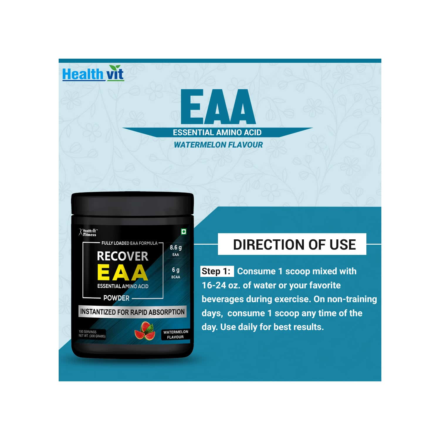 Buy HEALTHVIT FITNESS EAA ESSENTIAL AMINO ACID POWDER FULLY LOADED EAA ...