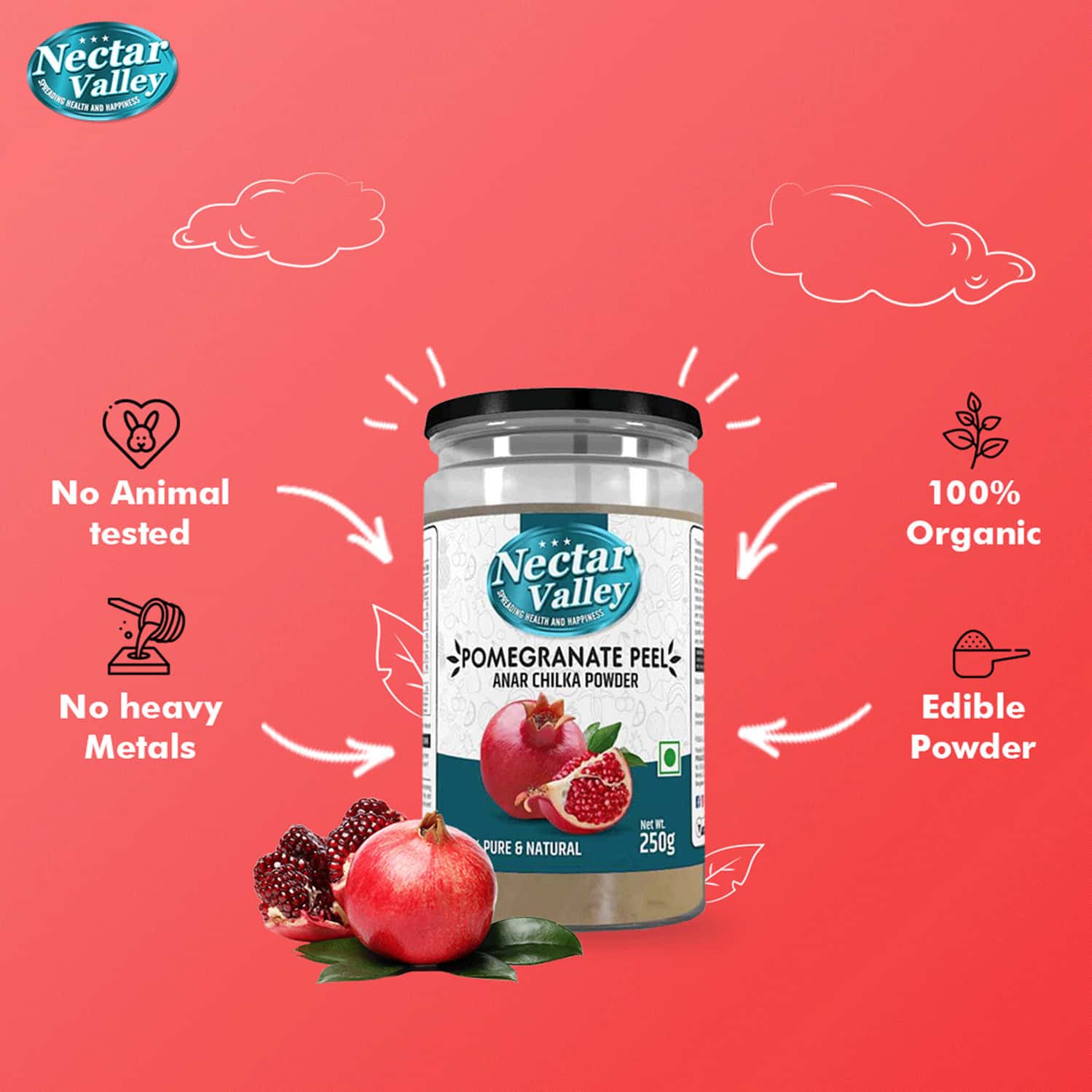 Buy NECTAR VALLEY POMEGRANATE PEEL POWDER (ANAR CHILKA POWDER) FOR ...