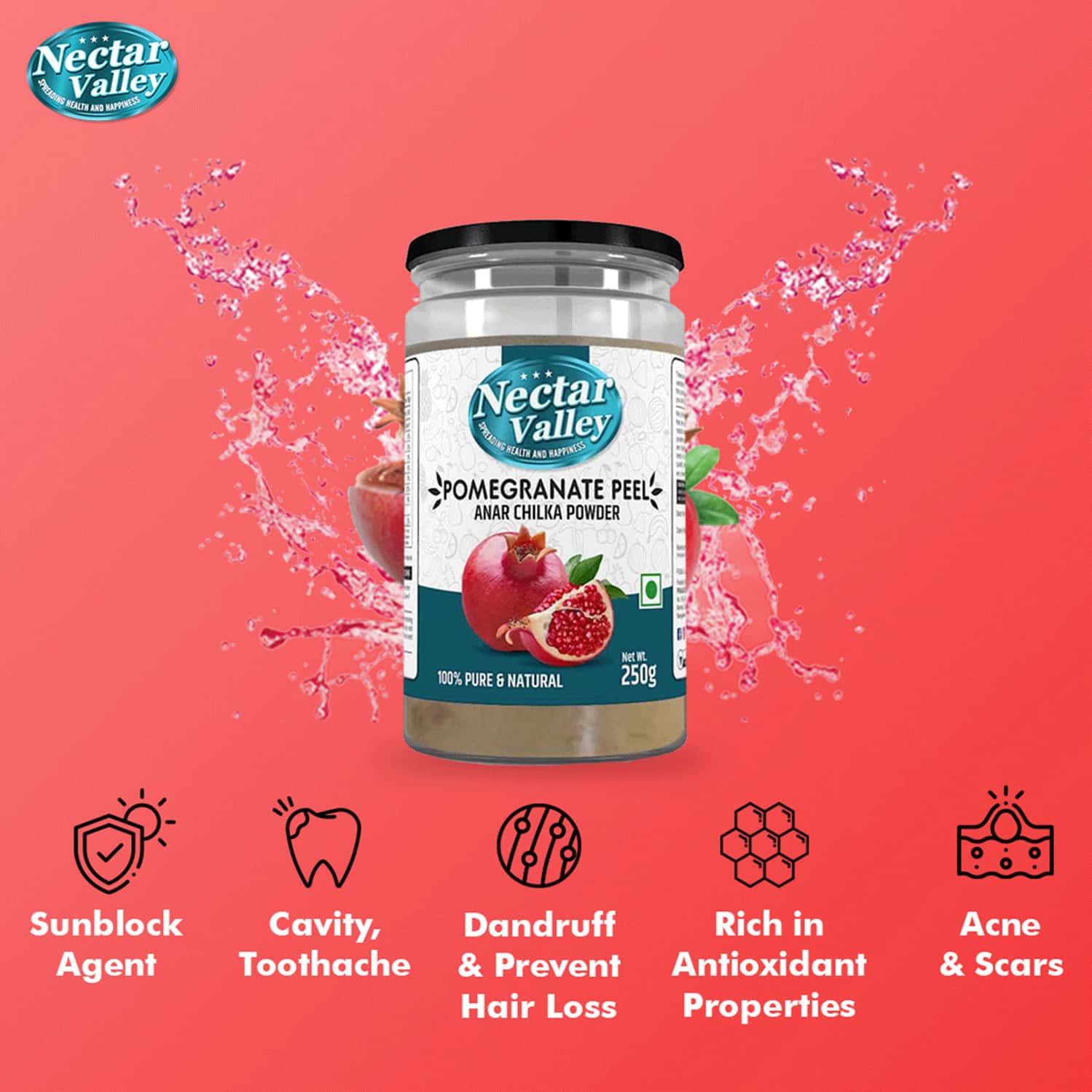 Buy NECTAR VALLEY POMEGRANATE PEEL POWDER (ANAR CHILKA POWDER) FOR ...