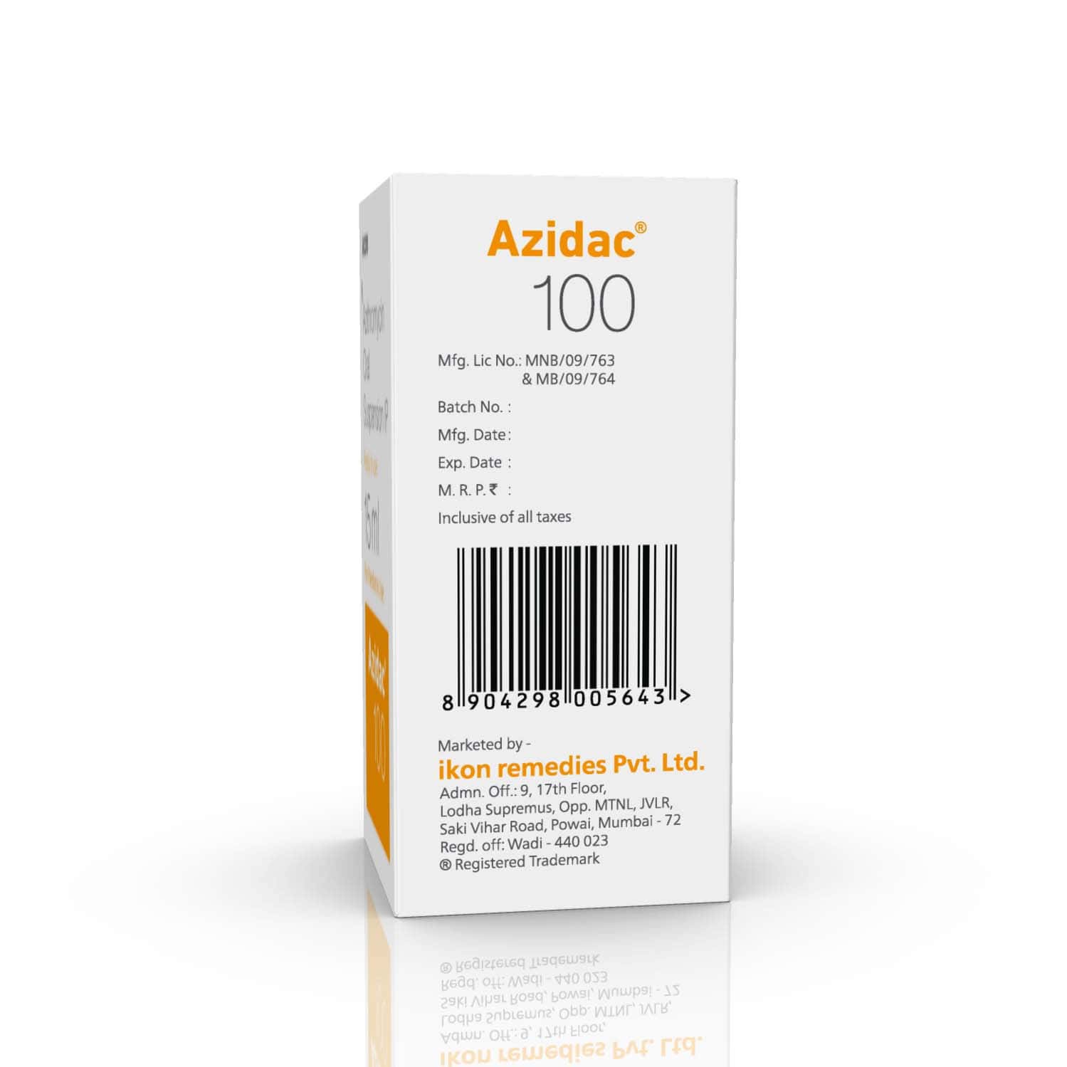 Azidac 100 MG/5ML Suspension (15): Uses, Side Effects, Price & Dosage ...