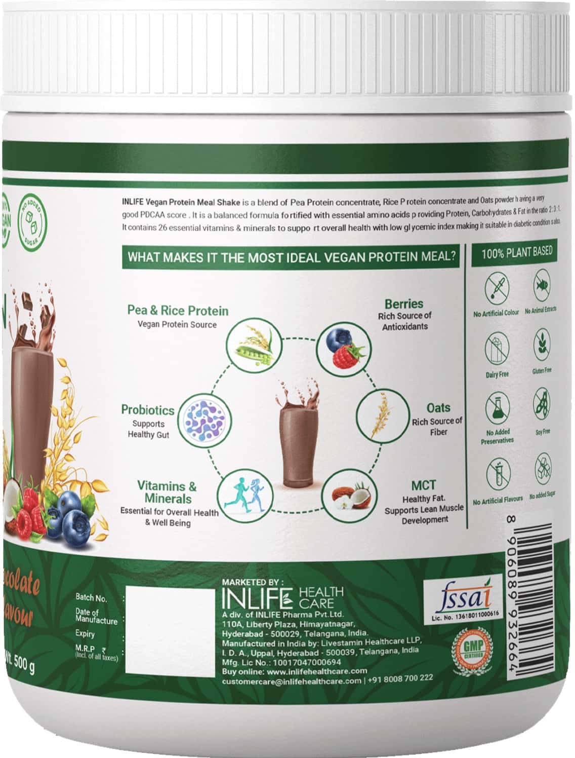 Buy INLIFE VEGAN PLANT BASED PROTEIN POWDER MEAL REPLACEMENT SHAKE ...