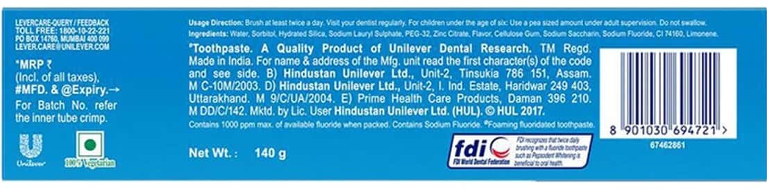 Buy PEPSODENT EXPERT PROTECTION WHITENING TOOTHPASTE TUBE OF 140 G ...