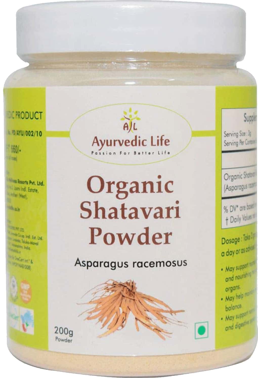Buy AL-AYURVEDIC LIFE ORGANIC SHATAVARI POWDER 200 GMS PACK OF 2 Online ...