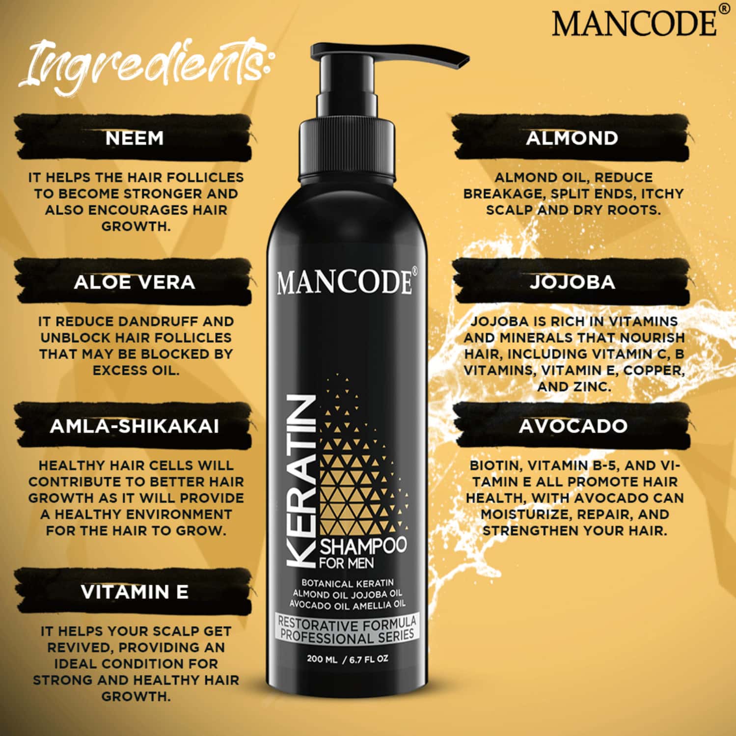 Buy MANCODE KERATIN SHAMPOO, 200ML Online & Get Upto 60% OFF at PharmEasy