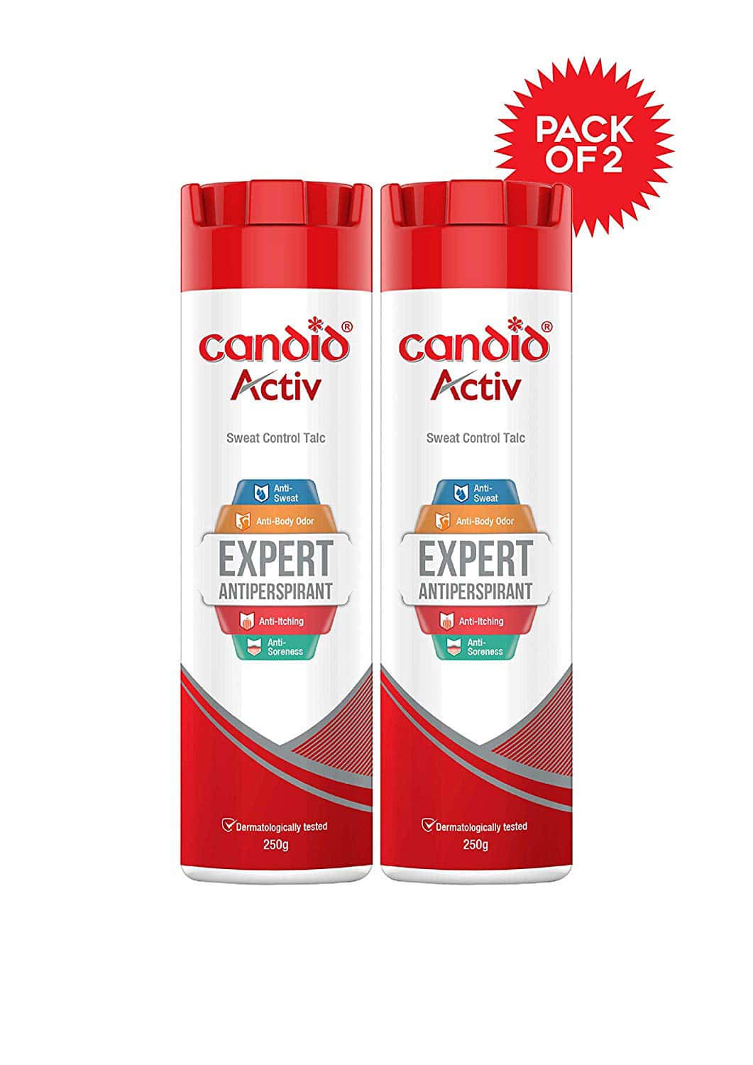 Buy Candid Activ Antiperspirant Powder 250g (Pack Of 2) Online at Flat ...