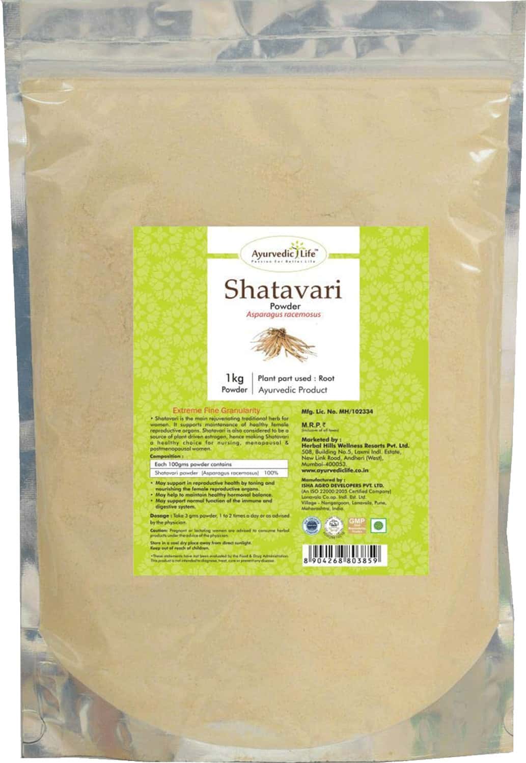 Buy AYURVEDIC LIFE SHATAVARI POWDER - 1 KG POWDER - PACK OF 4 GREY ...