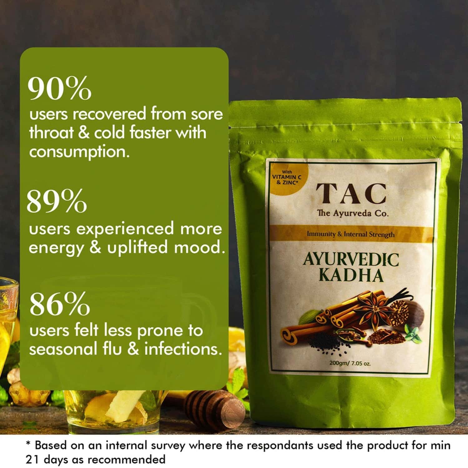 Buy TAC - THE AYURVEDA CO. AYURVEDIC KADHA WITH VITAMIN C & ZINC FOR ...