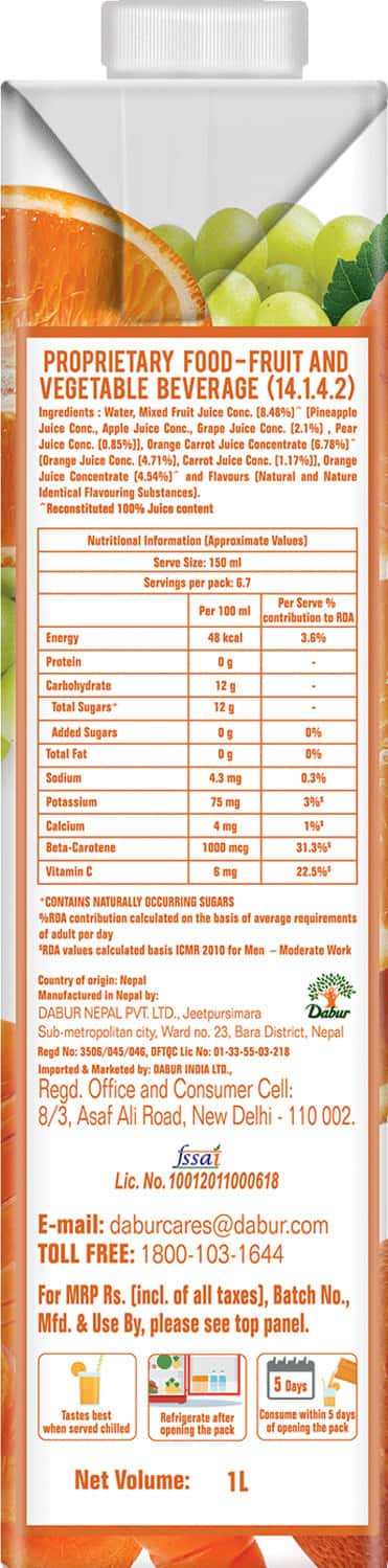 Buy REAL ACTIV ORANGE CARROT JUICE-1L Online & Get Upto 60% OFF at ...