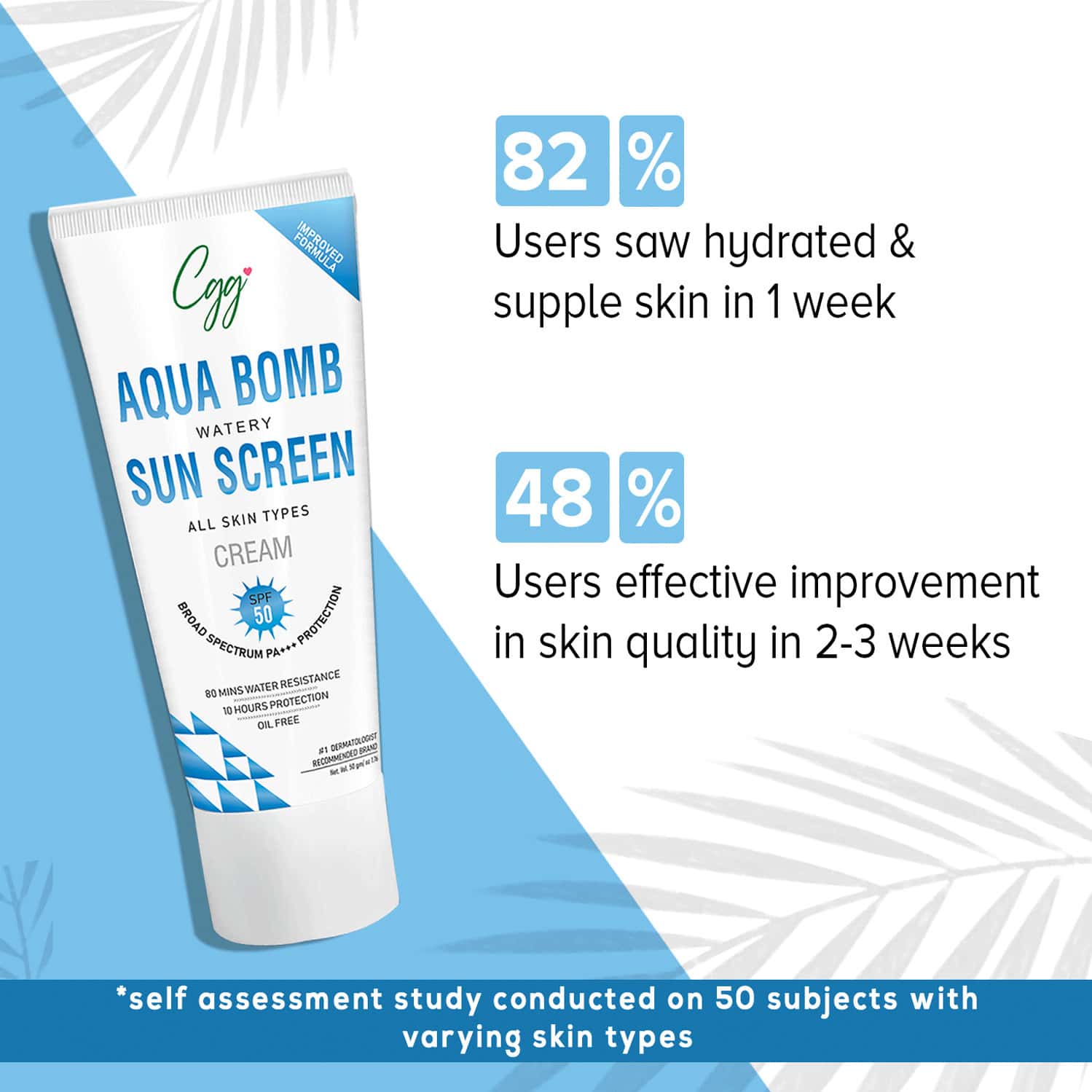 Buy CGG COSMETICS AQUA BOMB WATERY SUNSCREEN CREAM SPF 50 BROAD ...