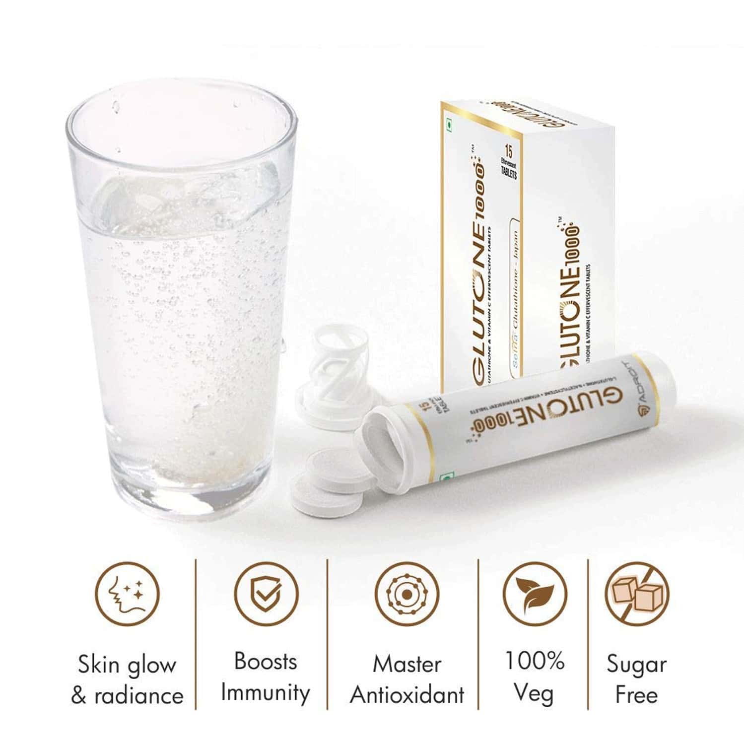 Buy GLUTONE 1000 GLUTATHIONE EFFERVESCENT TABLETS| 15 TABLETS (PACK OF ...