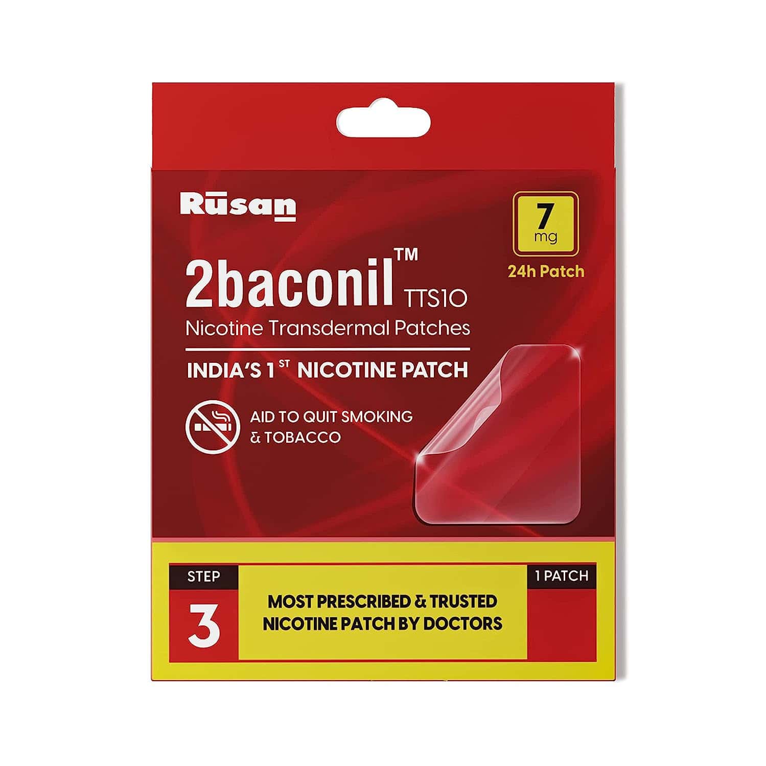 Buy RUSAN 2BACONIL NICOTINE TRANSDERMAL PATCH 24H | PACK OF 2 PATCHES ...