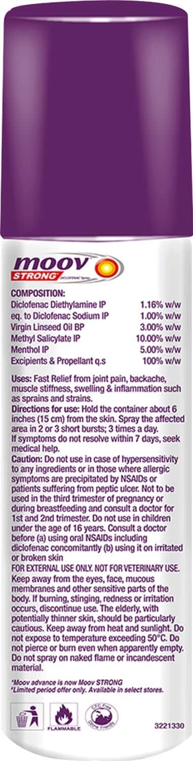 Buy MOOV STRONG DICLOFENAC PAIN RELIEF SPRAY - 80G Online & Get Upto 60 ...