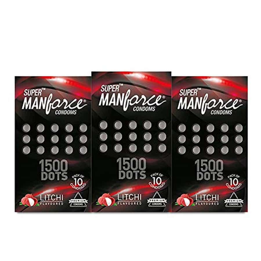 Buy MANFORCE EXTRA DOTTED LITCHI FLAVOURED CONDOM 1740 DOTS-10 PIECES ...