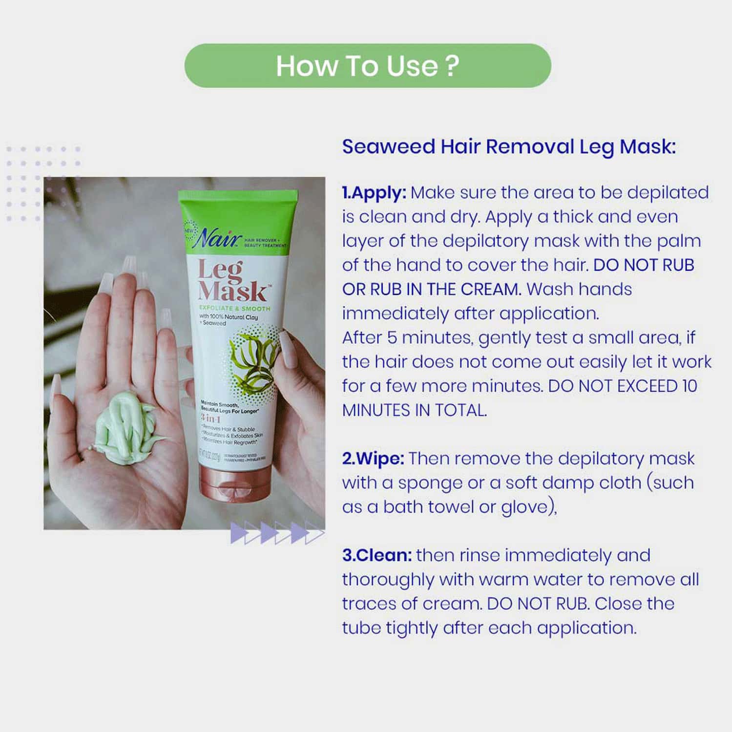 Buy NAIR SEAW CLAY BEAUTY LEG MASK 227 ML Online & Get Upto 60% OFF at ...