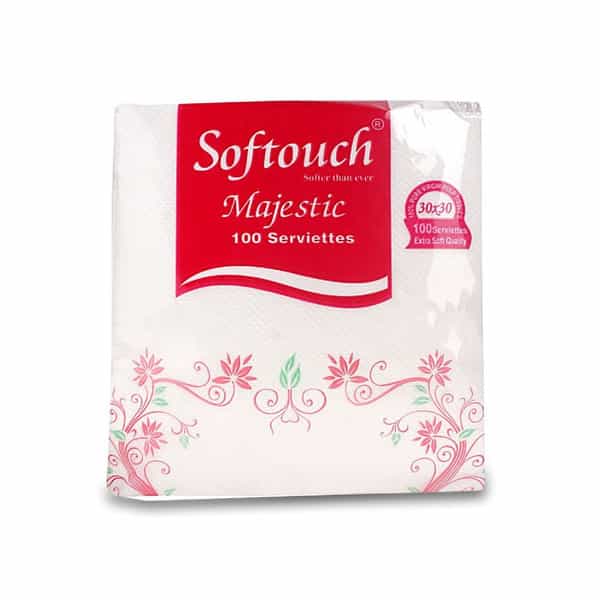 Buy SOFTOUCH MAJESTIC 30*30 TISSUE PAPER NAPKINS 100 PCS Online & Get ...