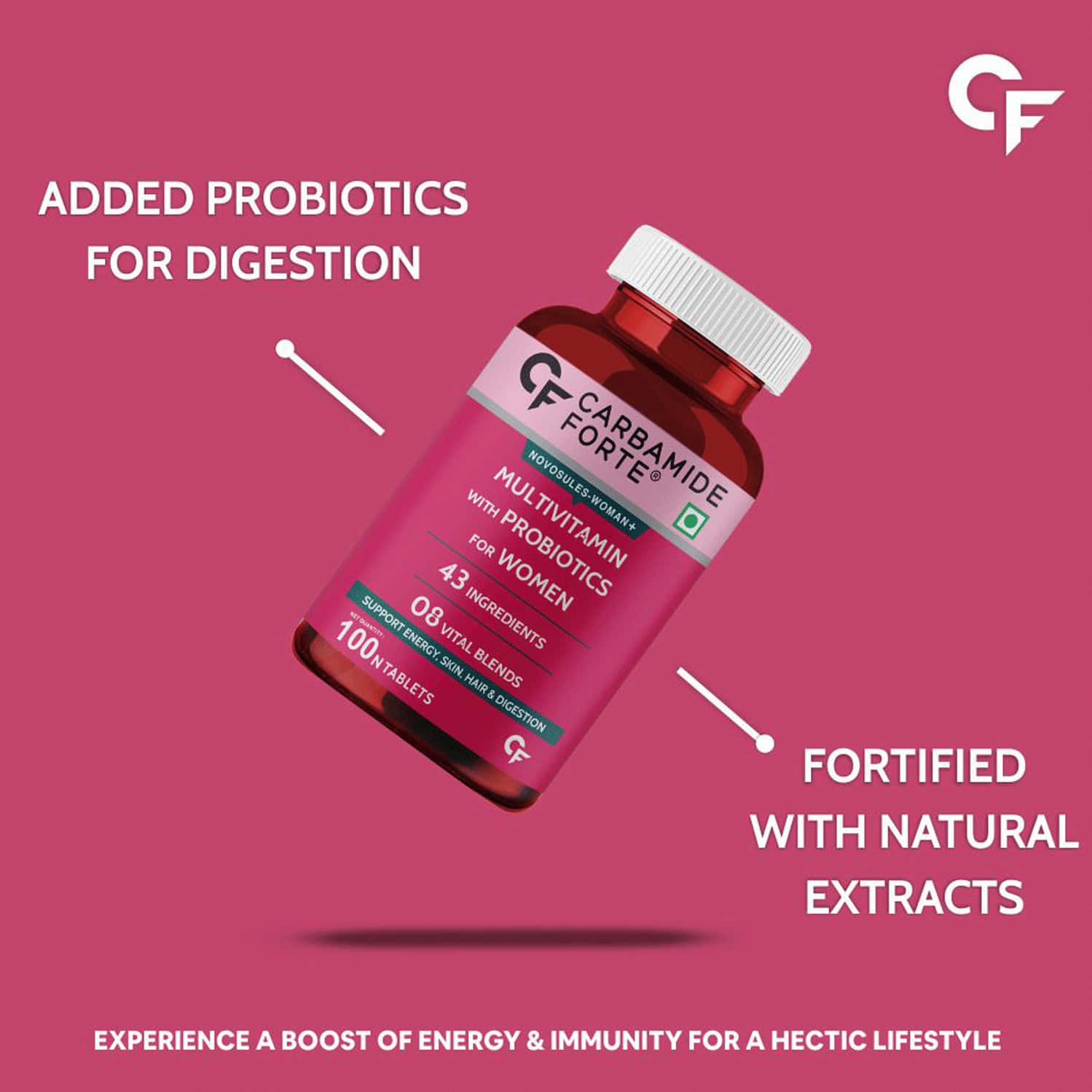 Buy CARBAMIDE FORTE MULTIVITAMIN TABLETS FOR WOMEN WITH 43 INGREDIENTS ...