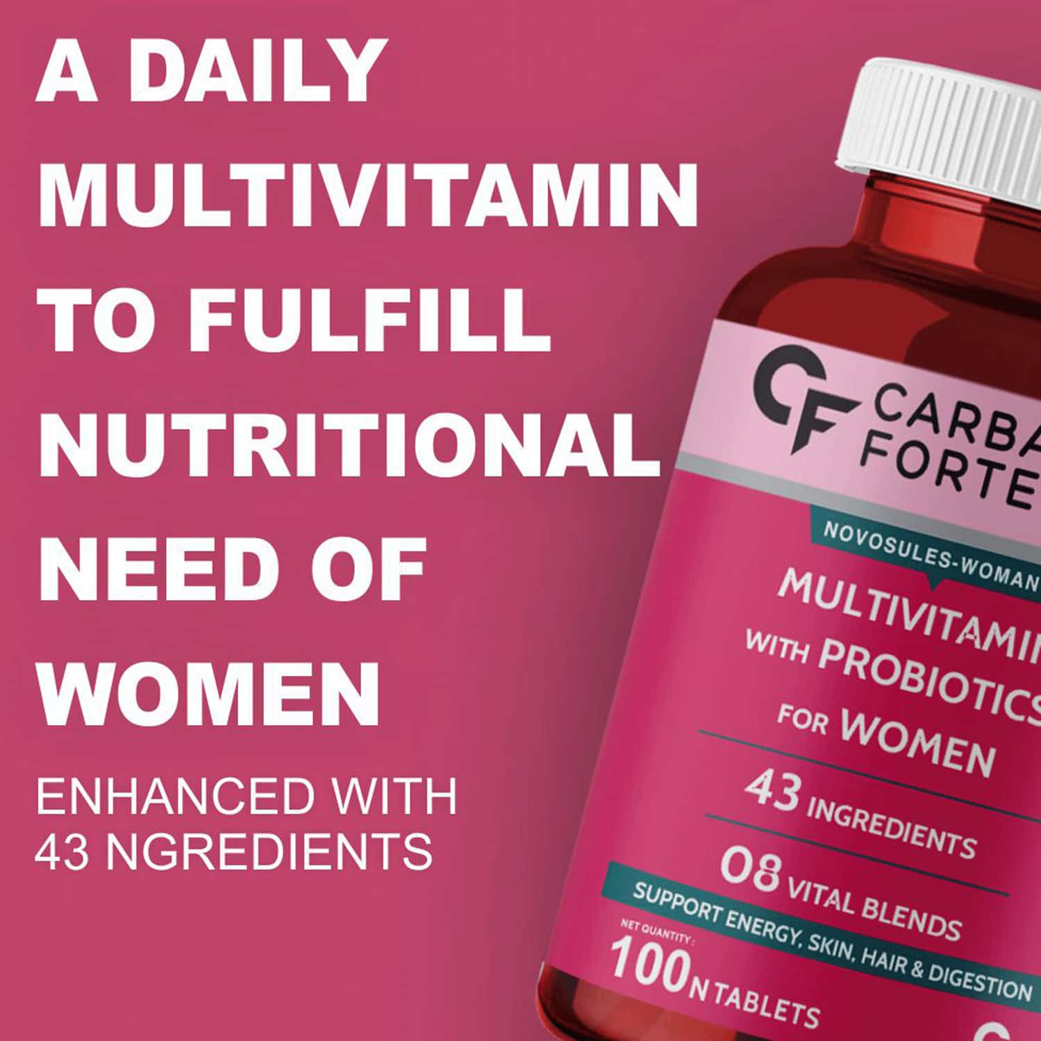 Buy CARBAMIDE FORTE MULTIVITAMIN TABLETS FOR WOMEN WITH 43 INGREDIENTS ...