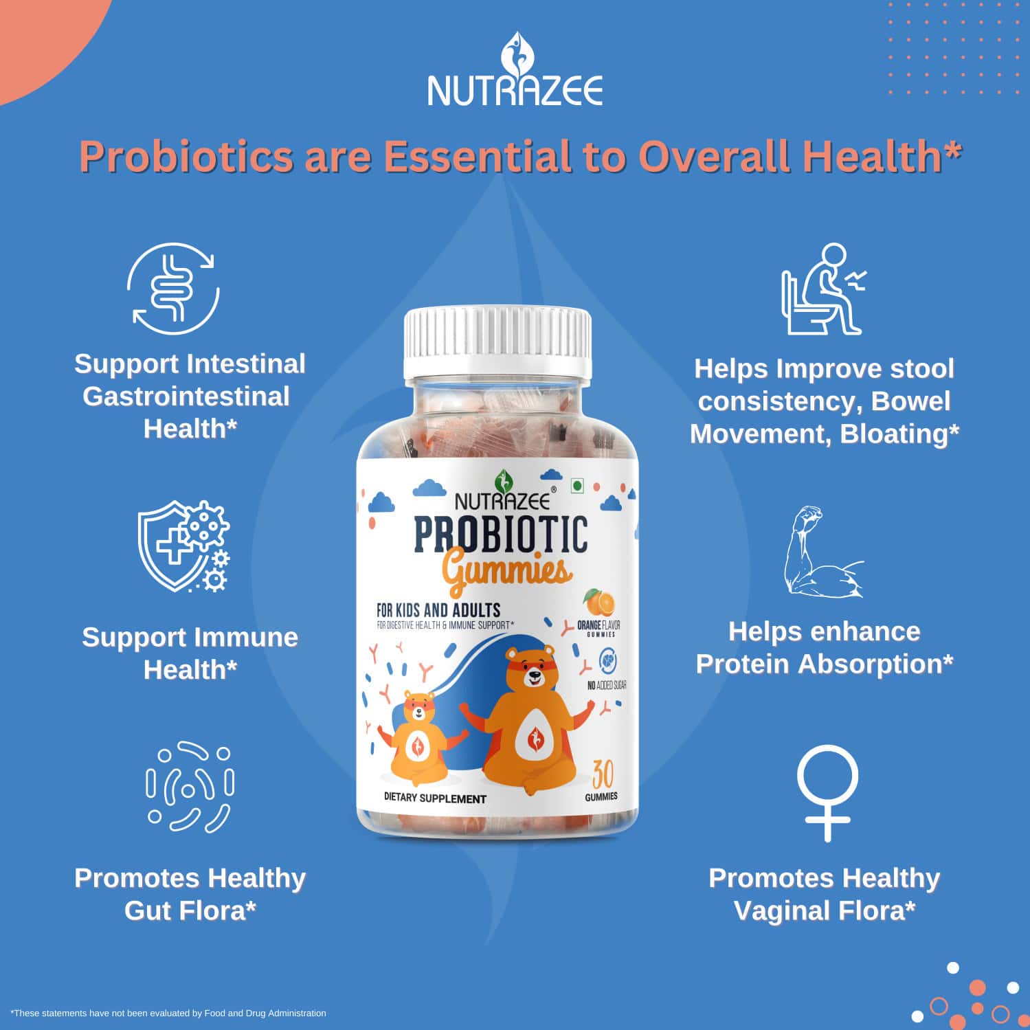 Buy NUTRAZEE PROBIOTIC GUMMIES SUPPLEMENT FOR KIDS & ADULTS|NO ADDED ...