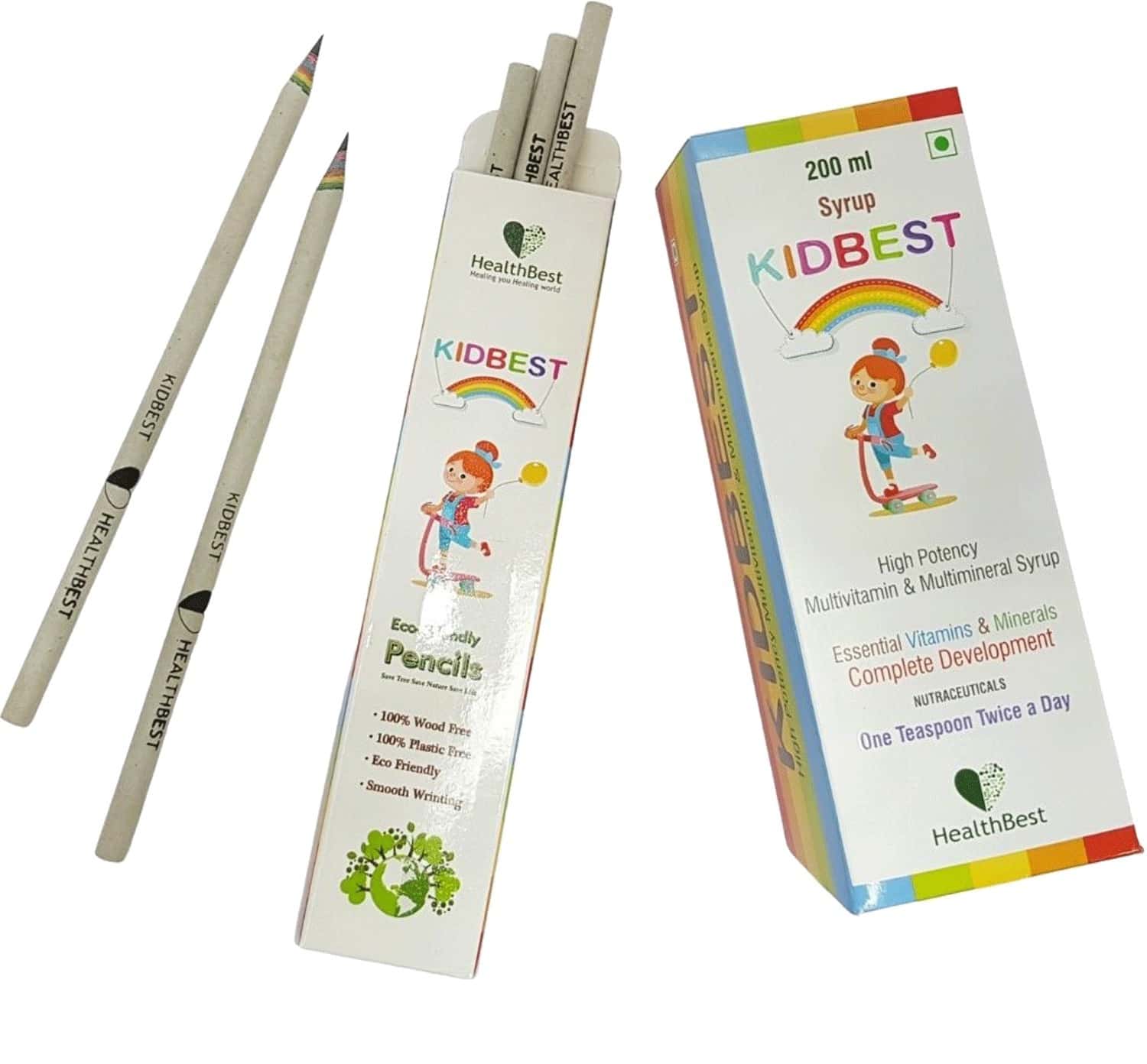 Buy HEALTHBEST KIDBEST MULTIVITAMIN & MULTIMINERAL SYRUP FOR KIDS|ZINC ...