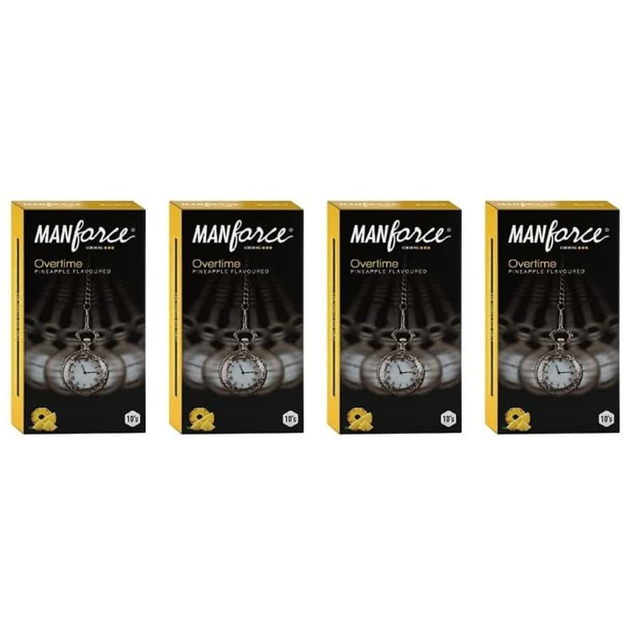 Buy MANFORCE OVERTIME PINEAPPLE CONDOMS 10 PCS X PACK OF 5 Online & Get ...