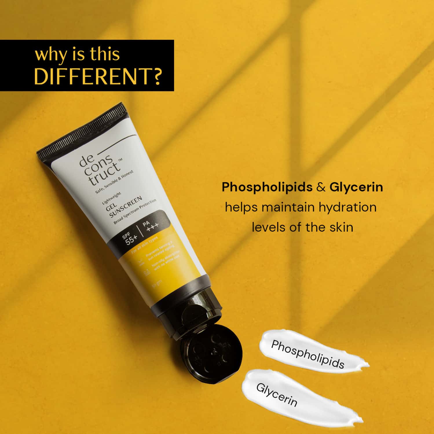 Buy DECONSTRUCT LIGHTWEIGHT GEL SUNSCREEN- SPF 55+ | PA+++ (50 GM ...