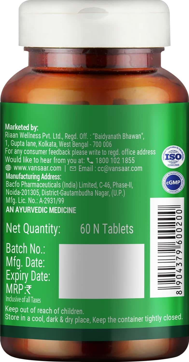 Buy VANSAAR NEEM TABLETS (FROM THE HOUSE OF BAIDYANATH) 60 TABLET ...