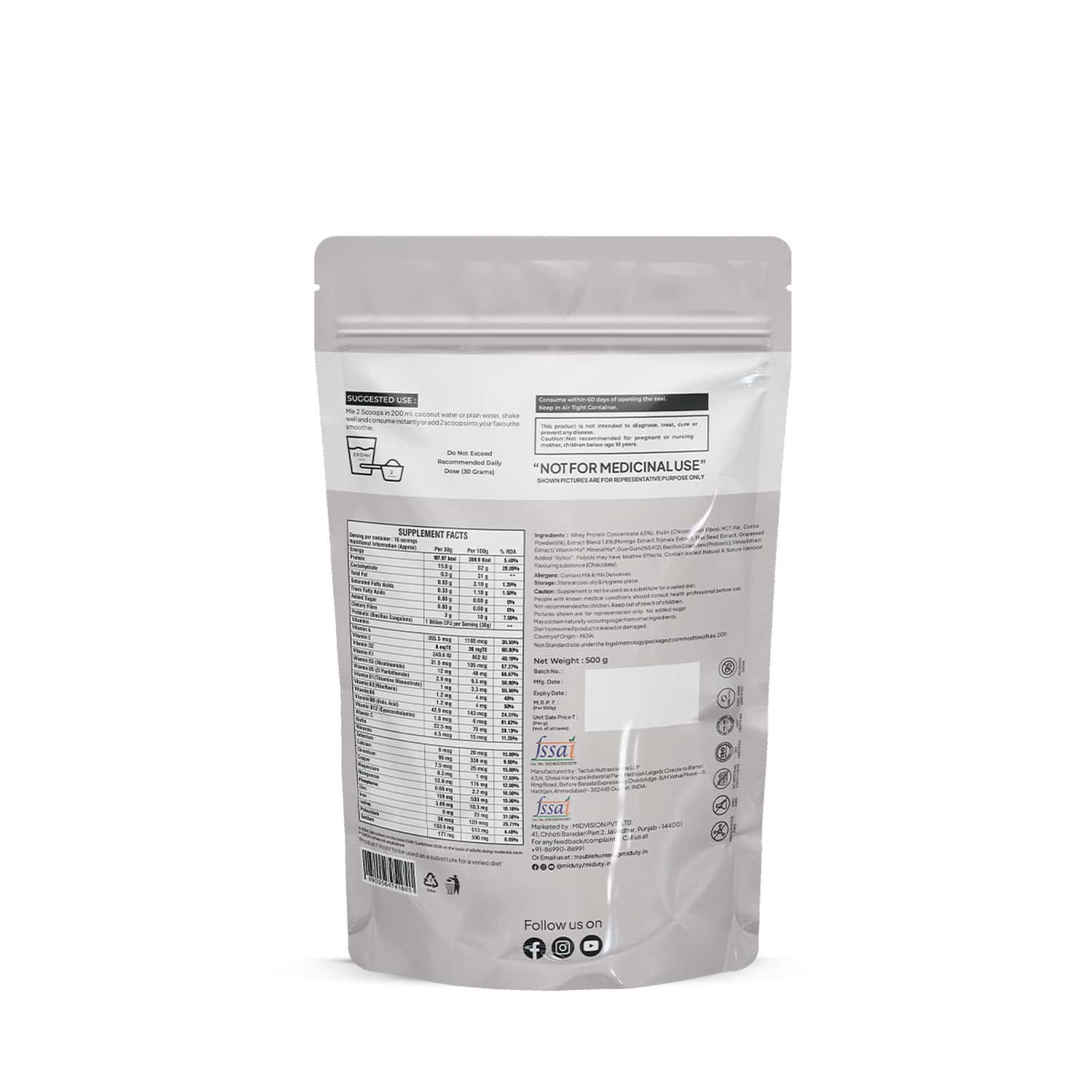 Buy MIDUTY PALAK NOTES FIT N LEAN PROTEIN SHAKE- LEAN PROTEIN FOR ...