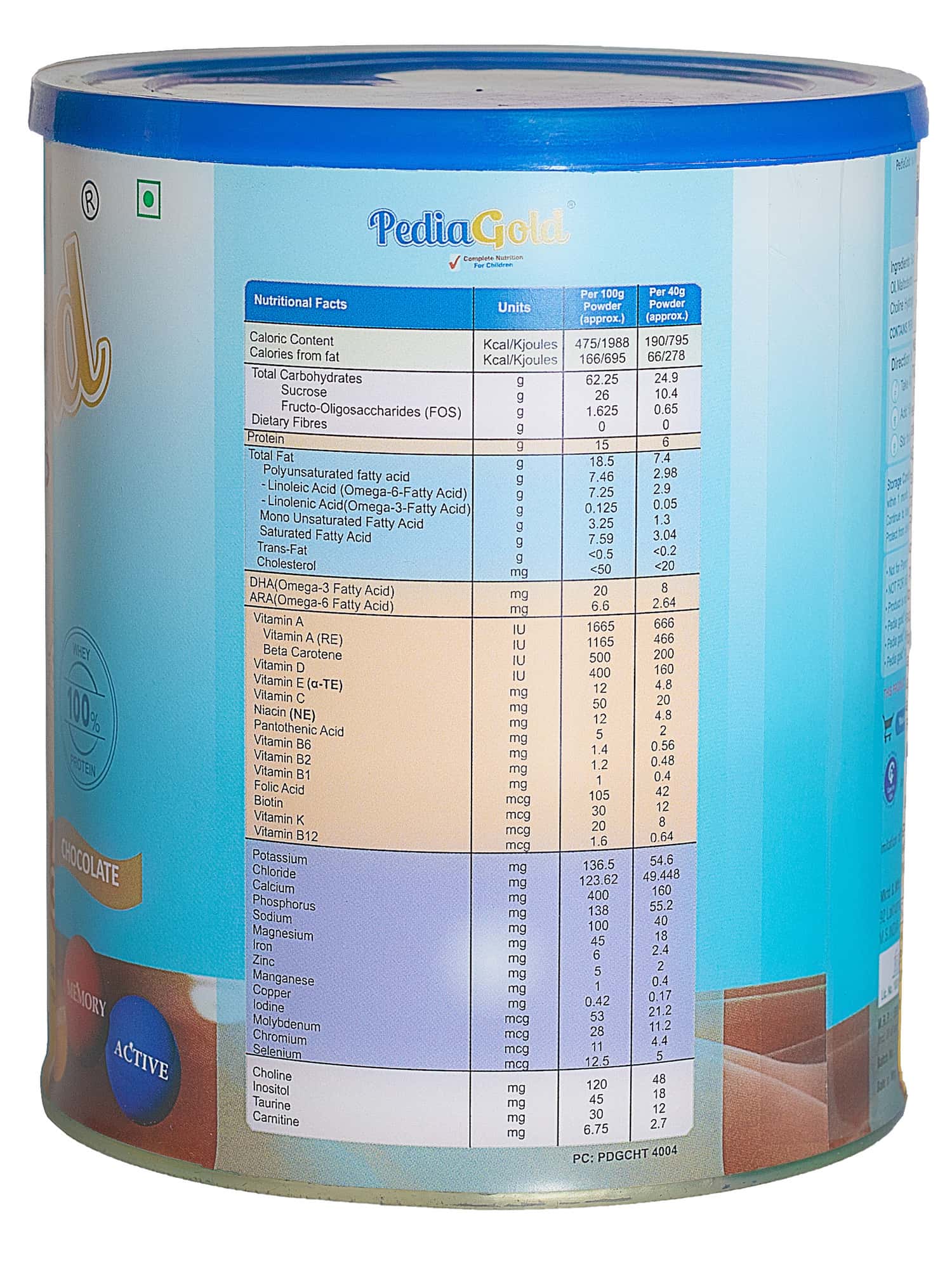 Buy Pediagold Chocolate Nutrition Drink Tin Of 400 G Online & Get Upto ...