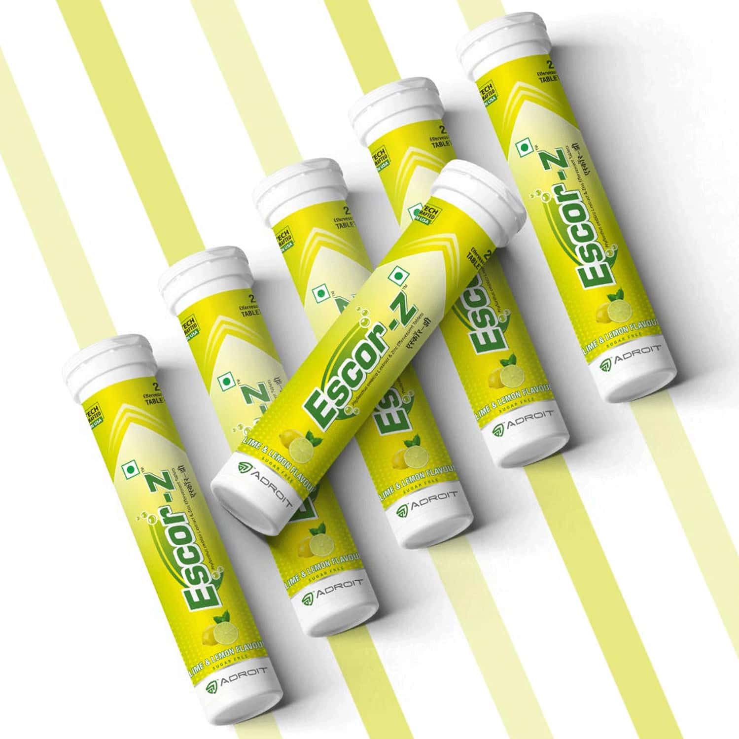 Buy ESCOR Z EFFERVESCENT TABLETS LIME & LEMON FLAVOR - 20 TABLETS (PACK ...