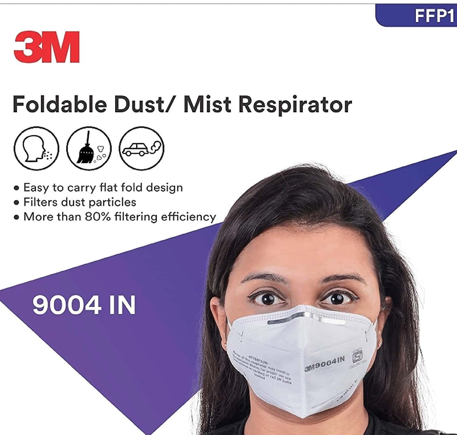 Buy 3M 9004IN (WHITE) DUST/MIST RESPIRATOR MASKS - 50 UNITS Online ...