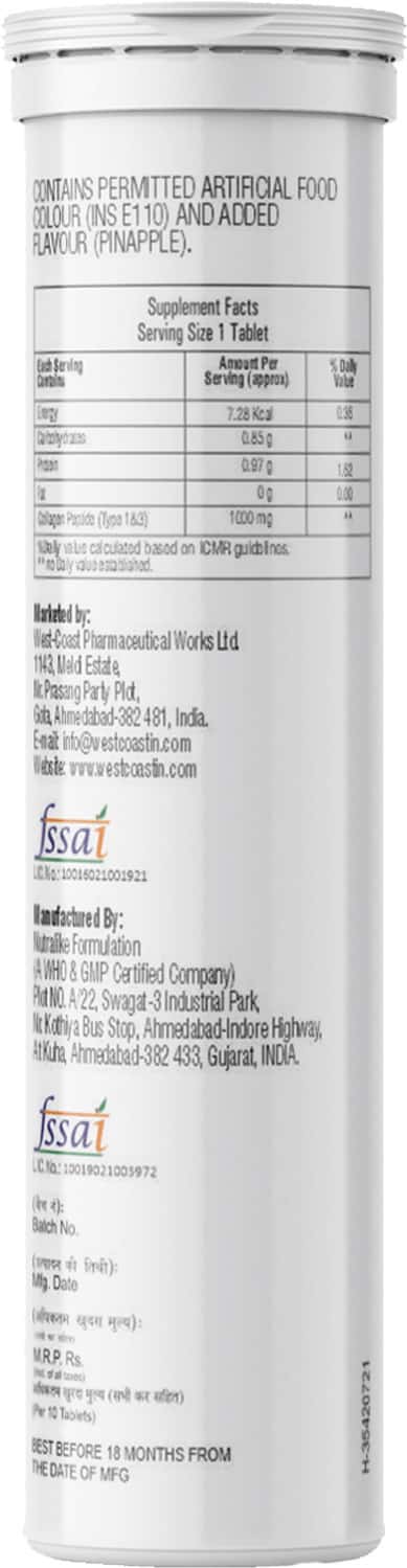 Buy HEALTHVIT COLLAGEN 1000MG COLLAGEN PEPTIDES - 10 EFFERVESCENT ...